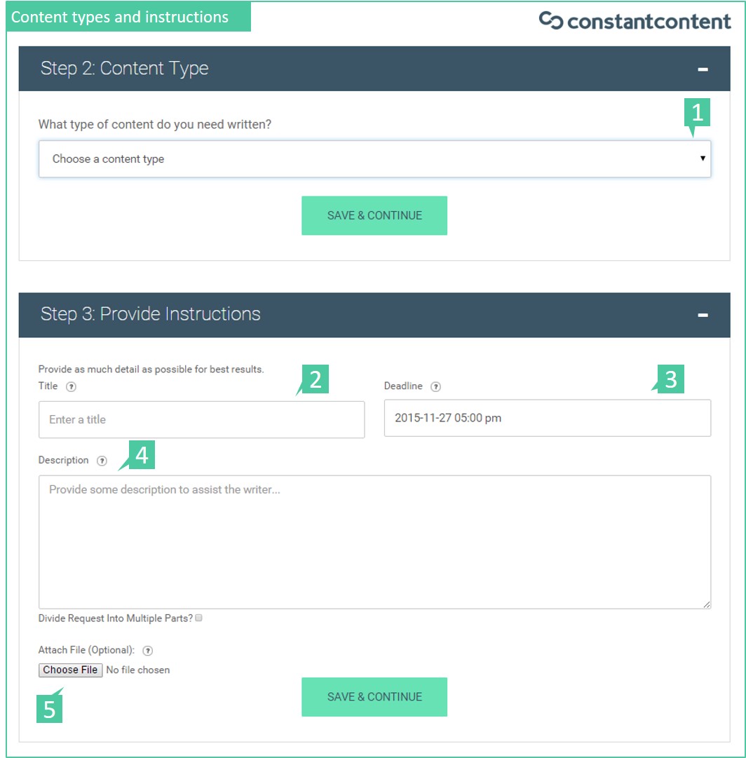 Placing a request for custom content - Constant Content