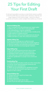 25 Tips for Editing Your First Draft - Constant Content